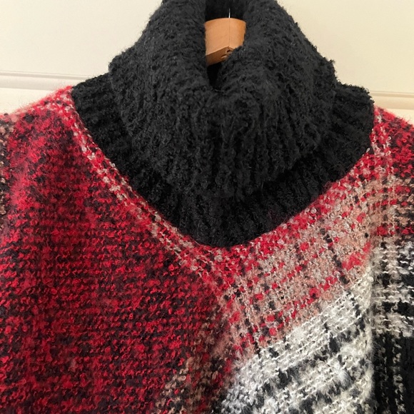 Sweaters | Rich Color And Texture Turtleneck Shawl | Poshmark